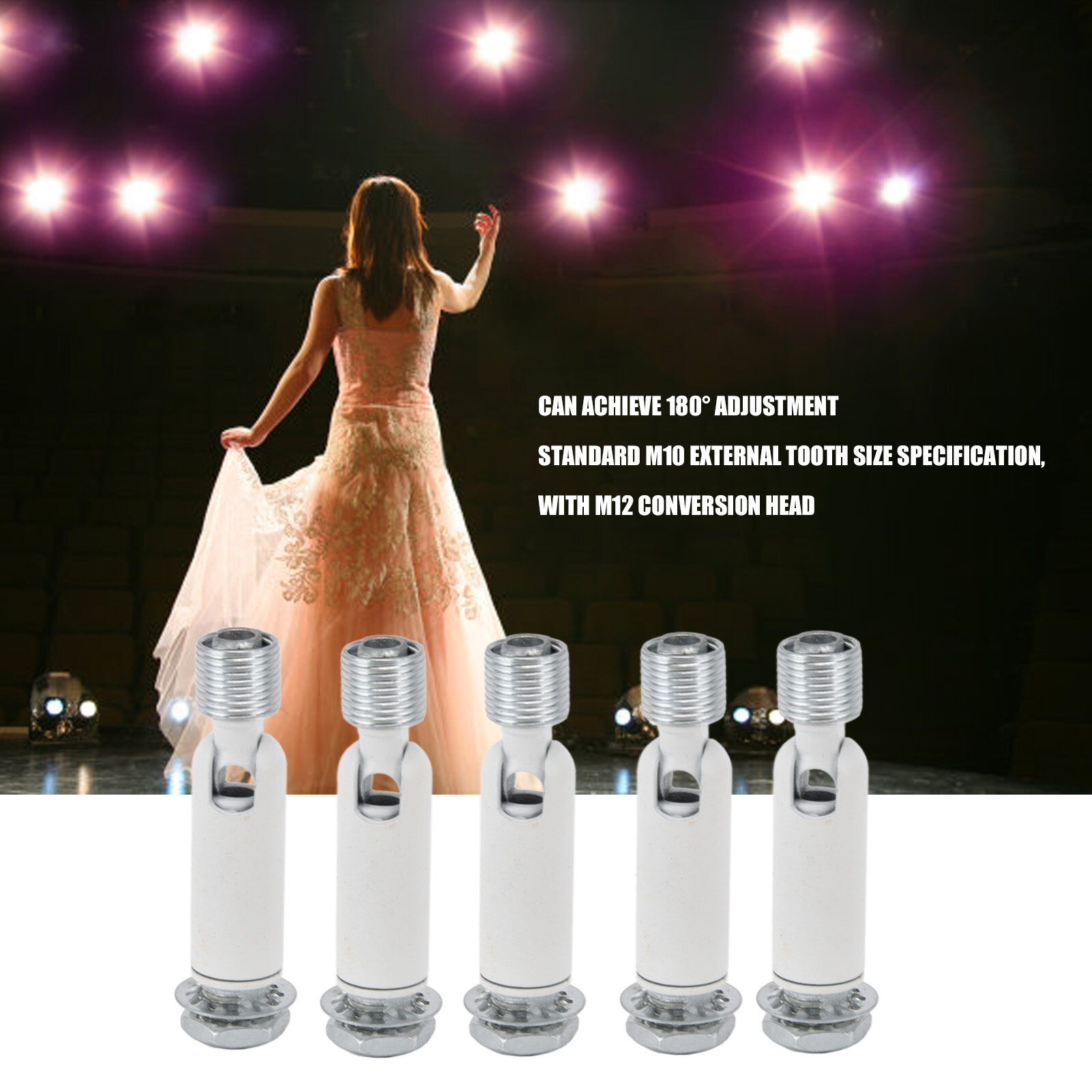 5 шт. M10 наклонный потолочный адаптер для потолочного светильника, подвесной светильник, люстра, аксессуары для подвески, внешняя шестерня M10, рулевой шарнир, белый