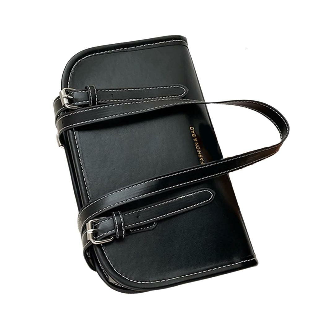 Повседневная модная однотонная простая сумка-подушка на одно плечо-черный