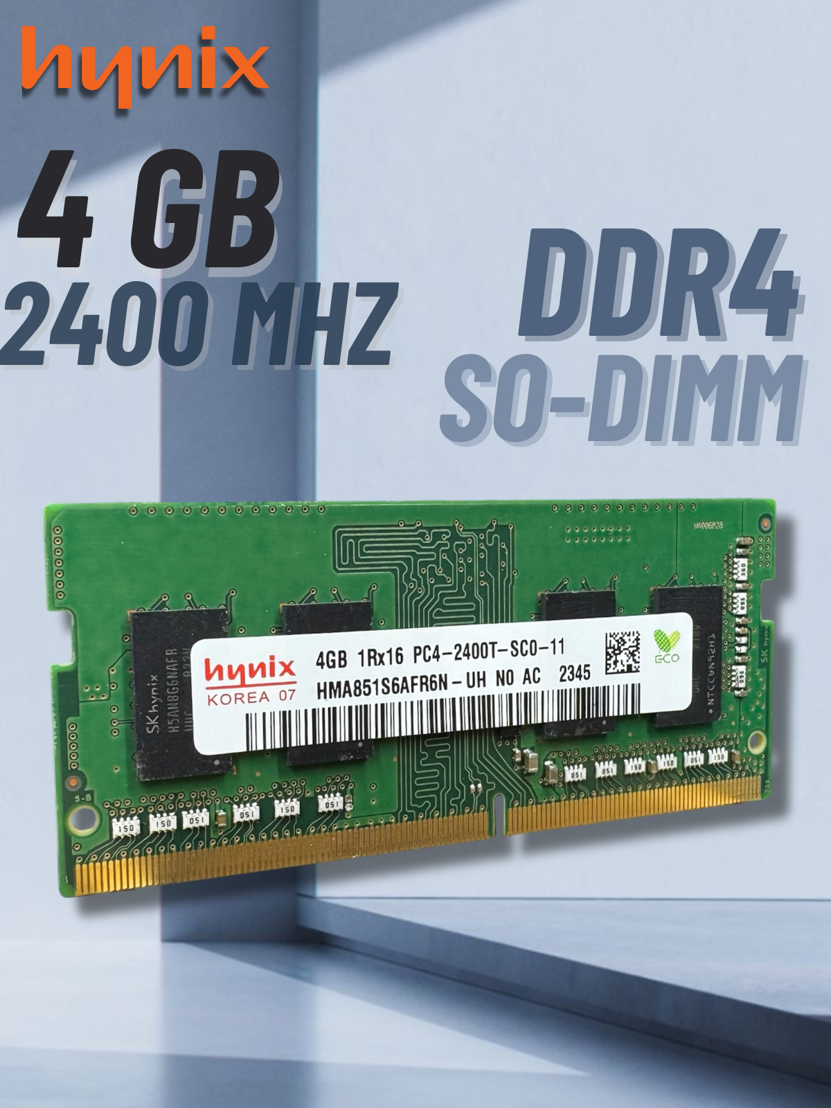 Оперативная память для ноутбука Hynix 4 ГБ DDR4 SODIMM 2400 МГц HMA851S6AFR6N-UH