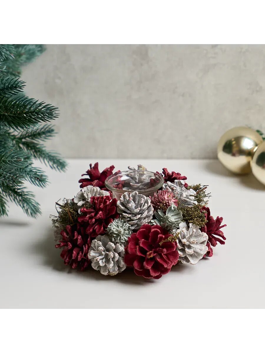 Подсвечник декоративный Шишки 19 см