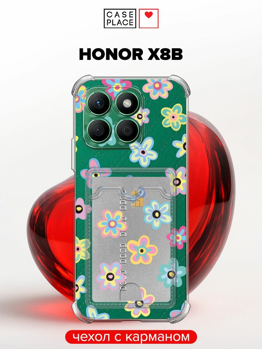 Чехол на Honor X8B (Хонор Х8B) с картой и принтом Летние цветочки