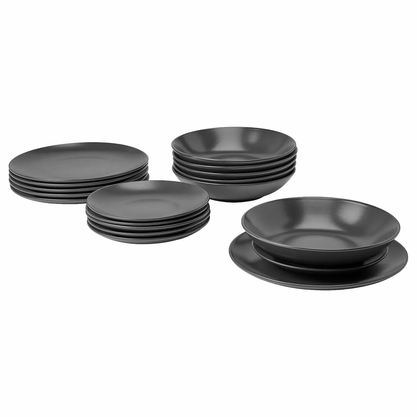 FARGKLAR Сервиз икеа, матовый темно-серый 18 шт (40564709)