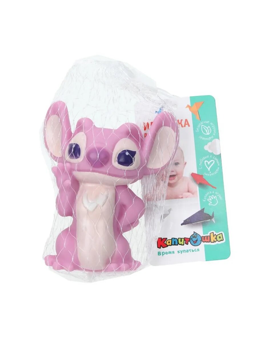 Игрушка для ванны розовая зверюшка в сетке, капитошка в кор