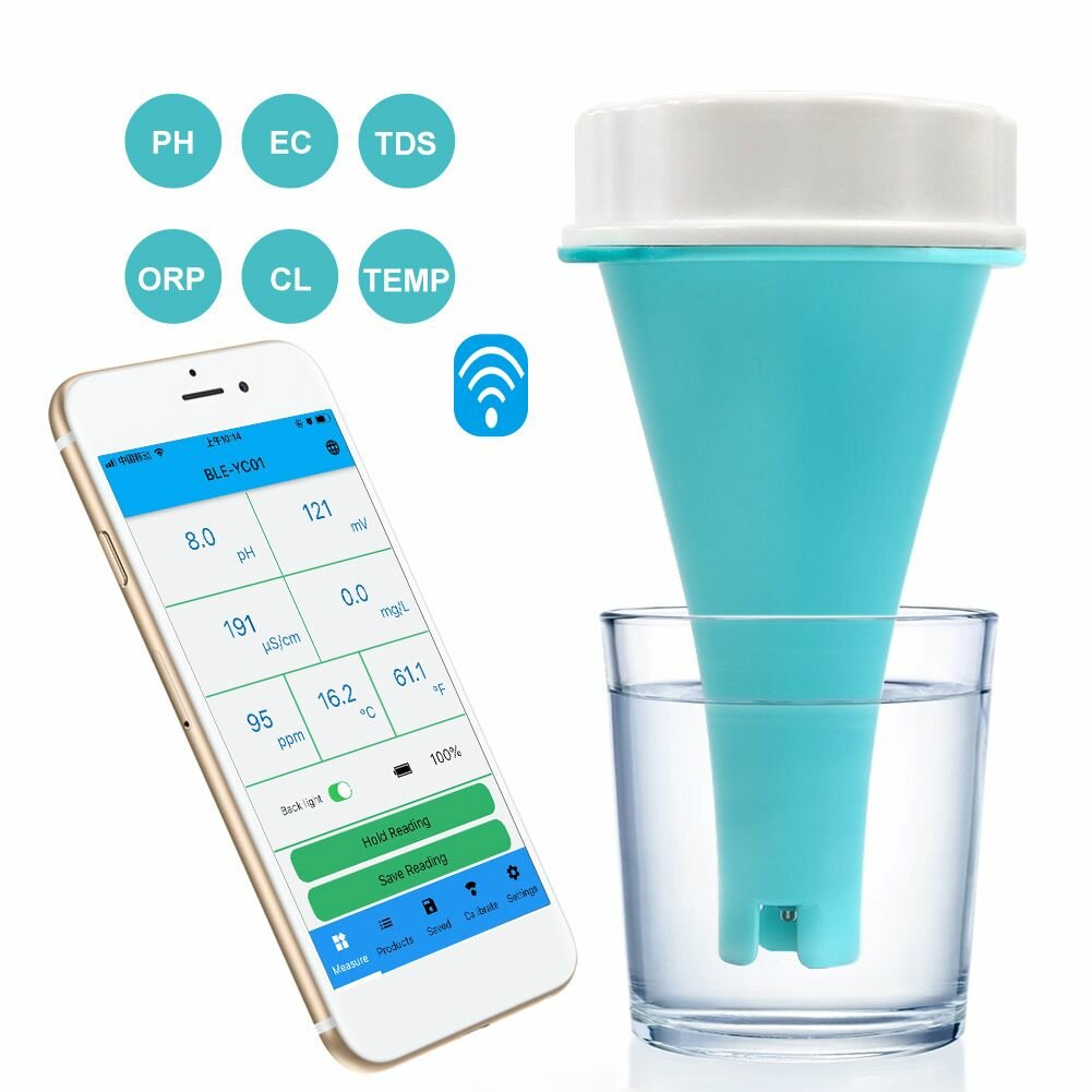 6-в-1 темпер хорин темпер PH/ORP/EC/TDS TEST TEST WATER Tool для домашнего бассейна