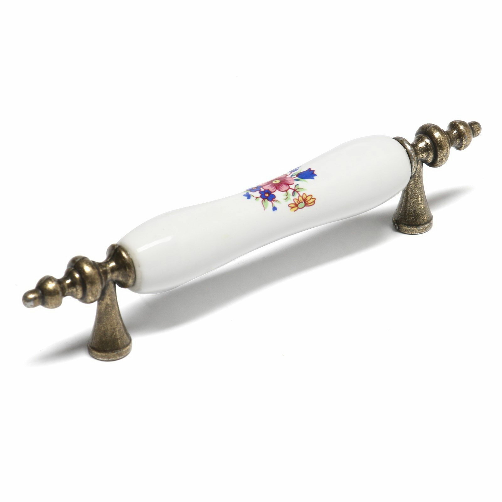 Ручка скоба Ceramics 014, 96 мм, керамическая, с рисунком, цвет бронза