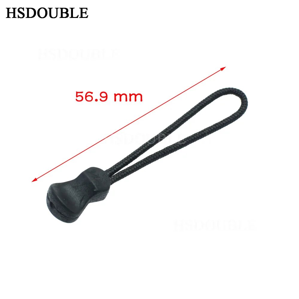 Бегунки для молнии HSDOUBLE черные пластик 10 шт. C0020