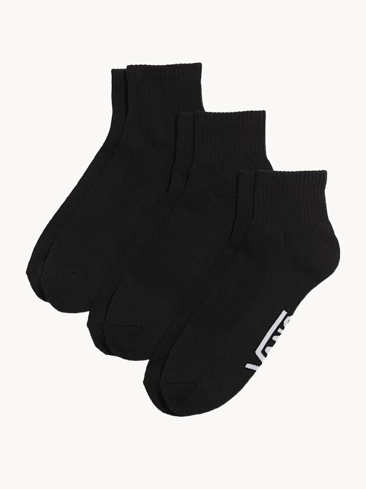 Носки VANS Quarter Сrew, комплект, 3 пары, размер L, черный