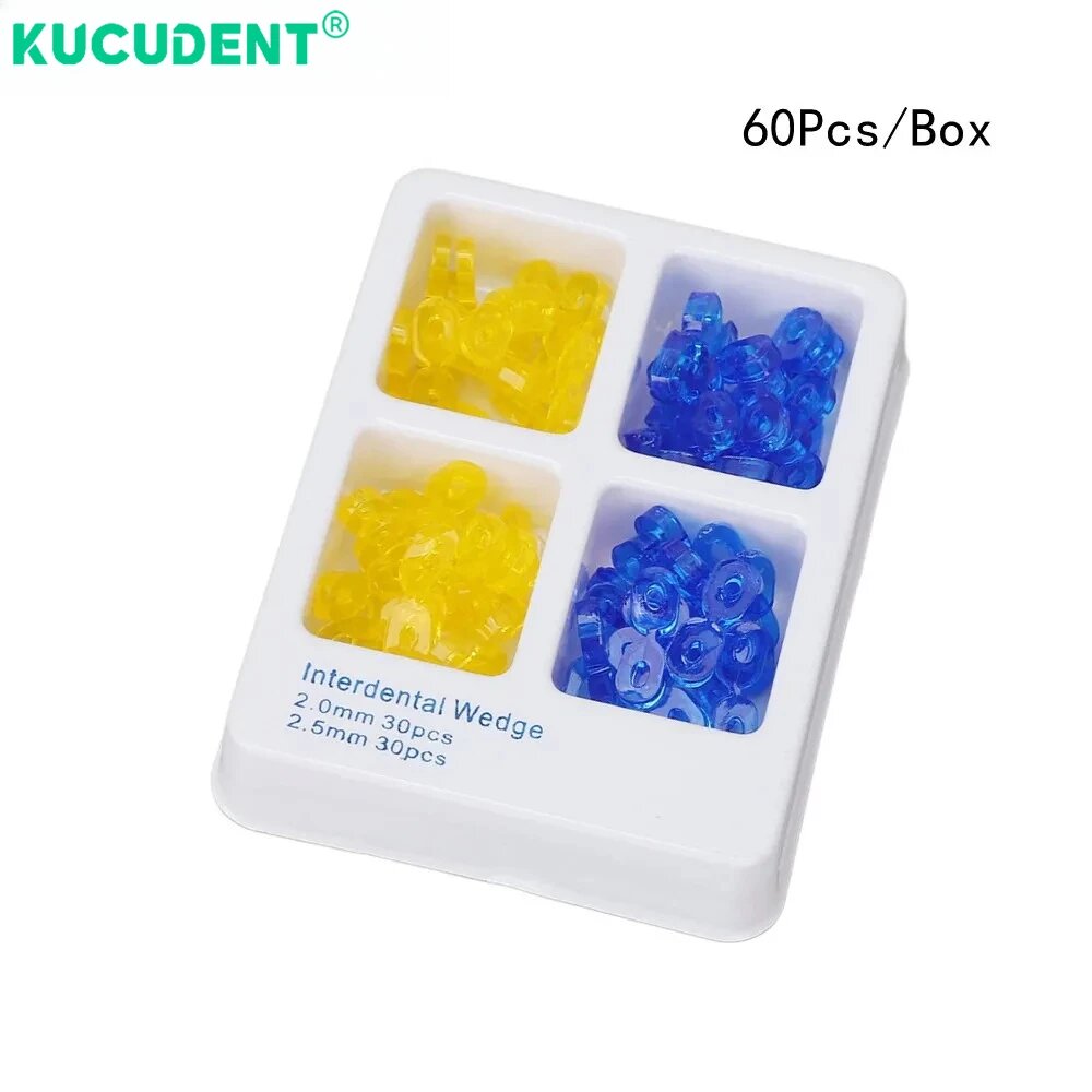 60 шт./кор, стоматологические клиновые матрицы, сепаратор зубов, эластичные резиновые силиконовые крепежные клинья, стоматологические зубы, межзубный материал