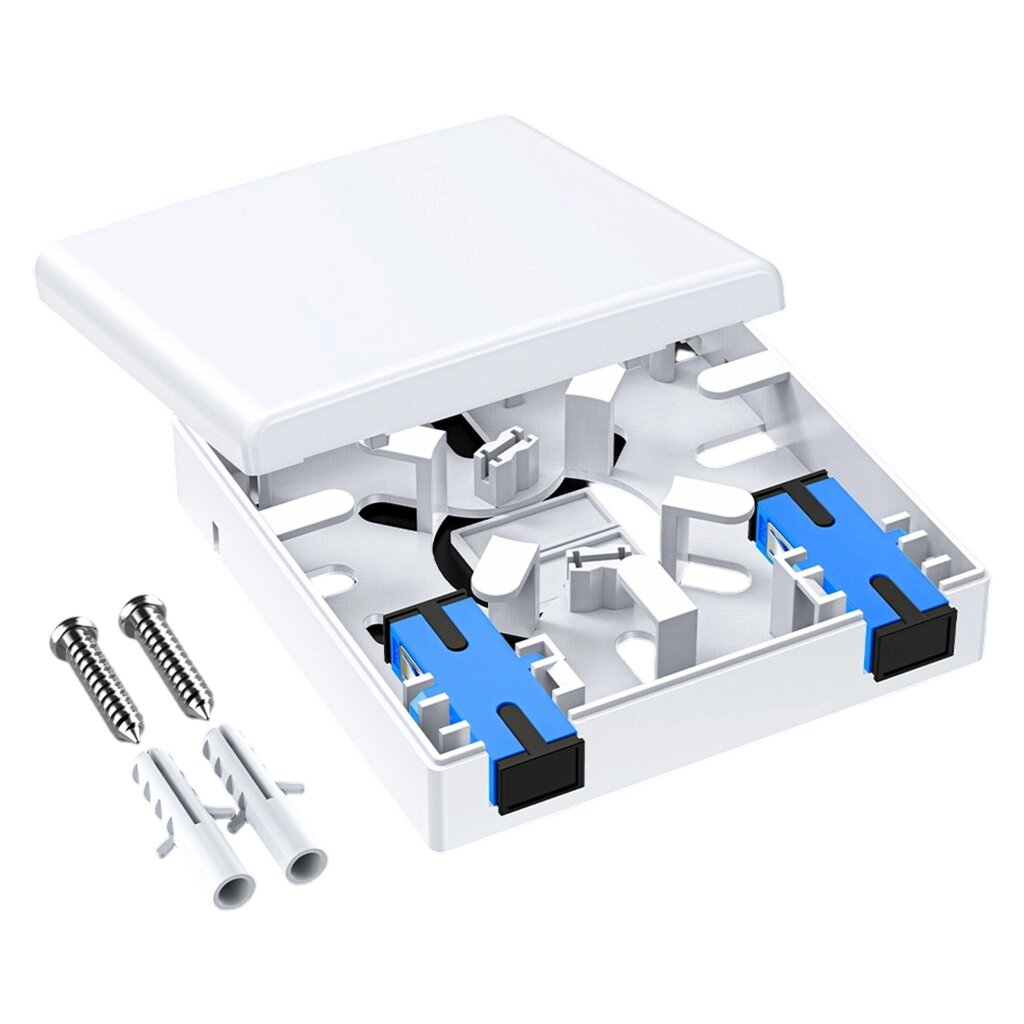 1 защитный короб для оптоволокна, двухпортовый оптический кабель, домашняя оптоволоконная клеммная панель — двойные фланцы SC