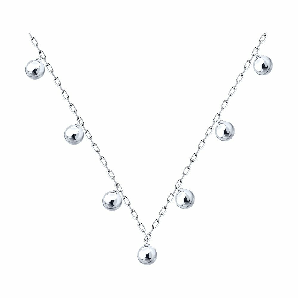 Колье, серебро, 925 проба, родирование