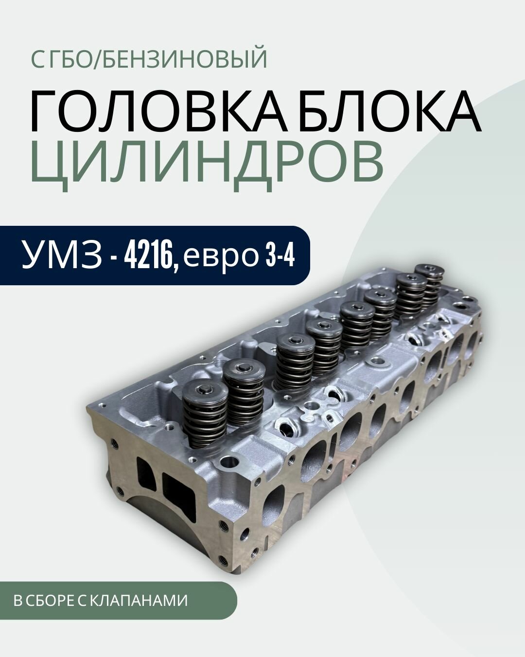 Головка блока цилиндров 4216 с ГБО / бенз. Евро-3,4 УМЗ (в сборе с клапанами)