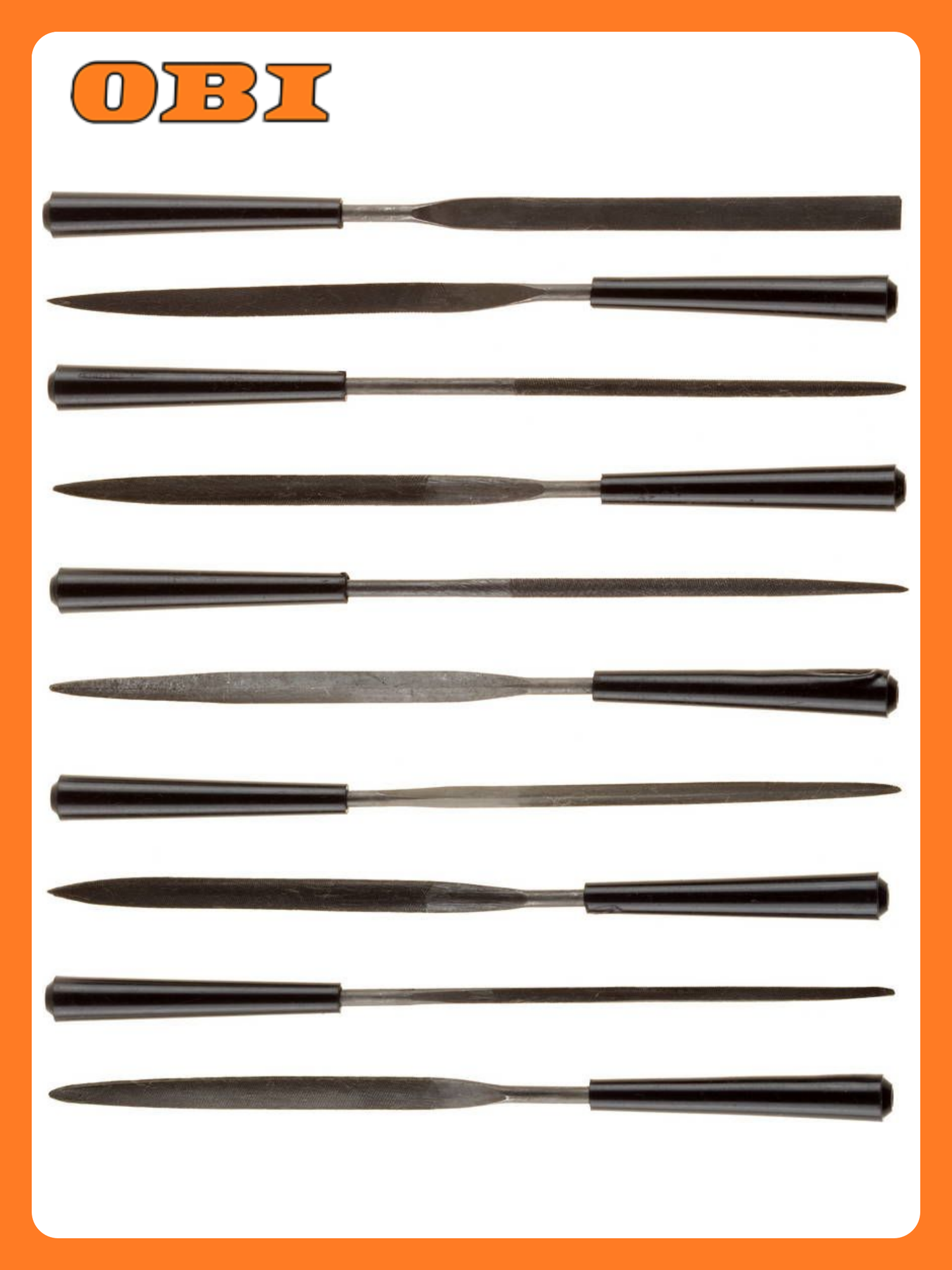 Набор надфилей STAYER, двойной насечкой, с ручкой, 10шт, 140мм