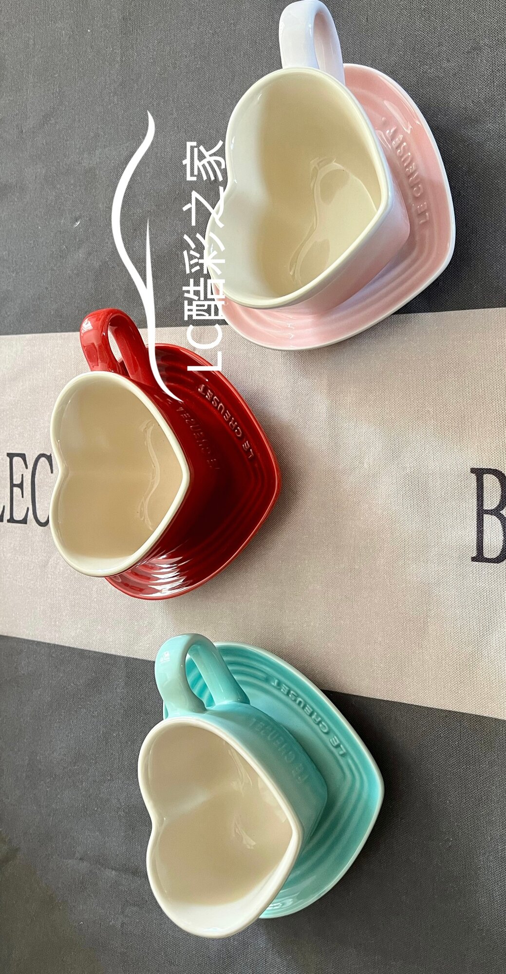 Сердцевидная керамическая чашка LE CREUSET в кварцевом розовом цвете для кофе и десерта, 200 г, современный стиль