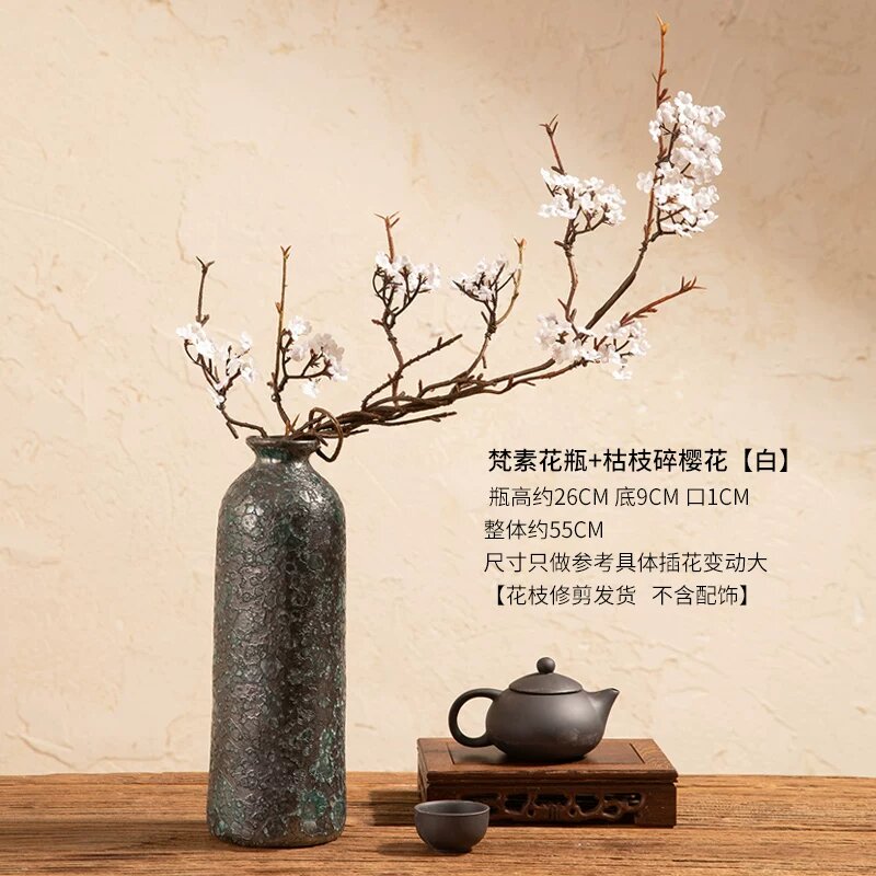 Искусственные цветы в японском стиле: ветви сакуры и сливового дерева, декор для дома в стиле дзен, мягкие элементы