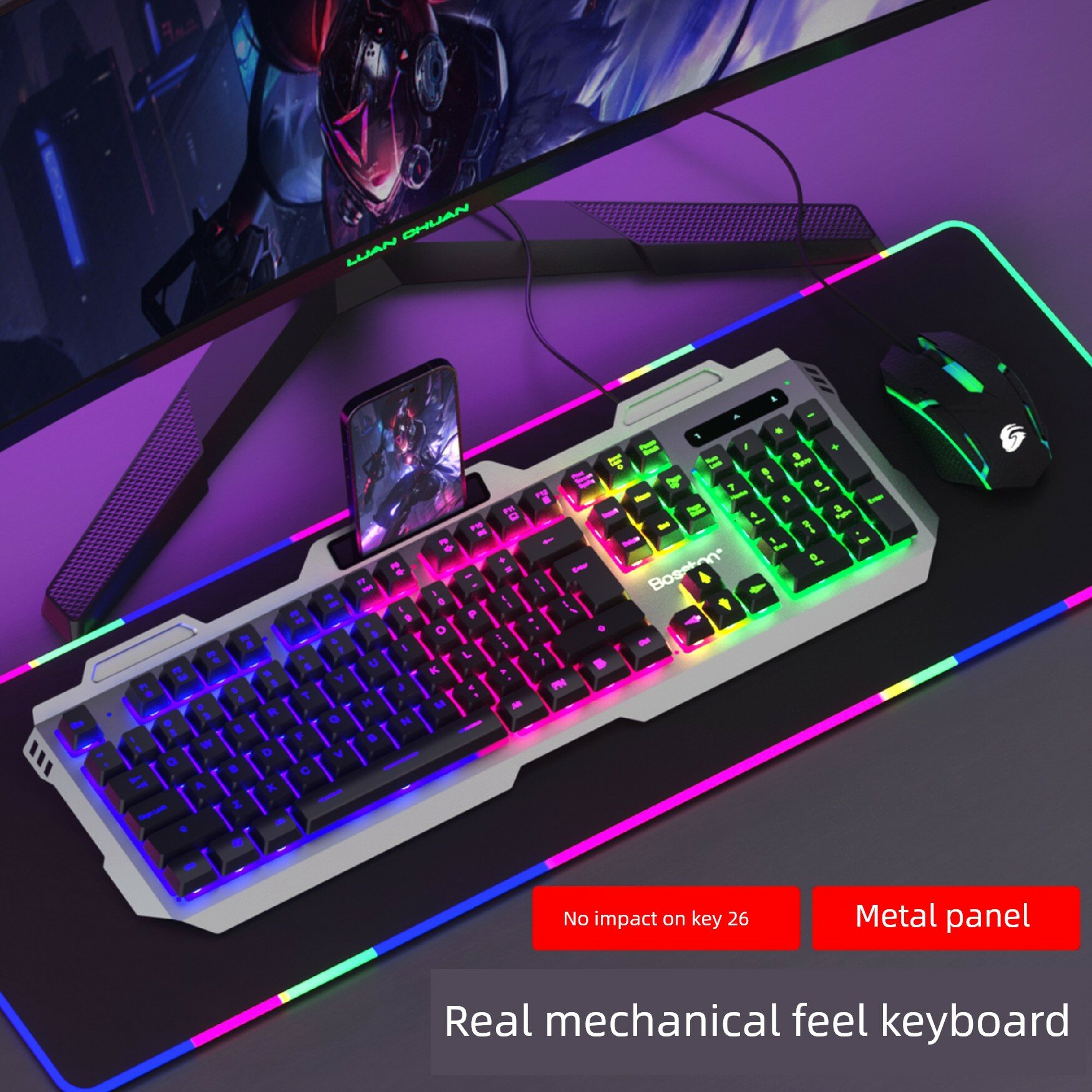 Проводной комплект клавиатуры и мыши для офиса, игр, киберспорта, PUBG, настольного компьютера, ноутбука, универсальный