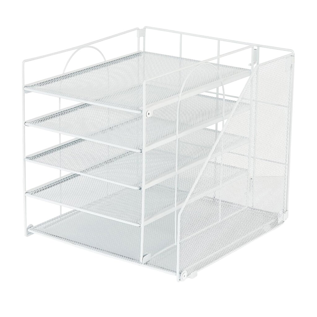 Стойка для управления файлами на рабочем столе из кованого железа - белый