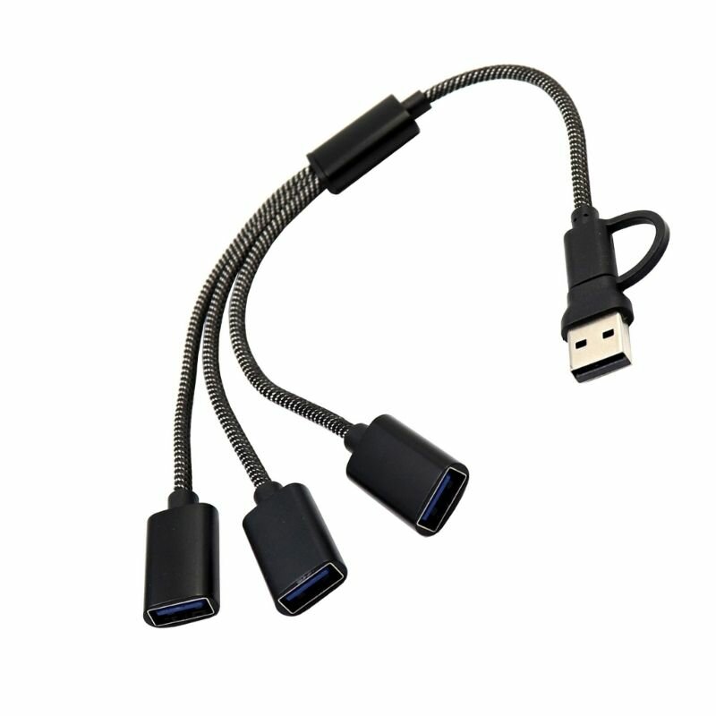 Тип C + USB-разъем типа "два в одном" к USB-разъему-розетке-три USB-разъема