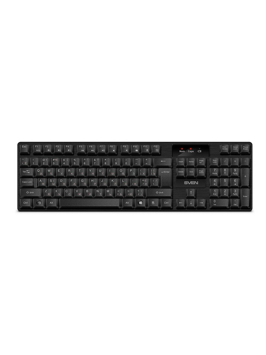 Клавиатура беспроводная SVEN KB-C2300W black (USB, 104 клавиши) (SV-021474)