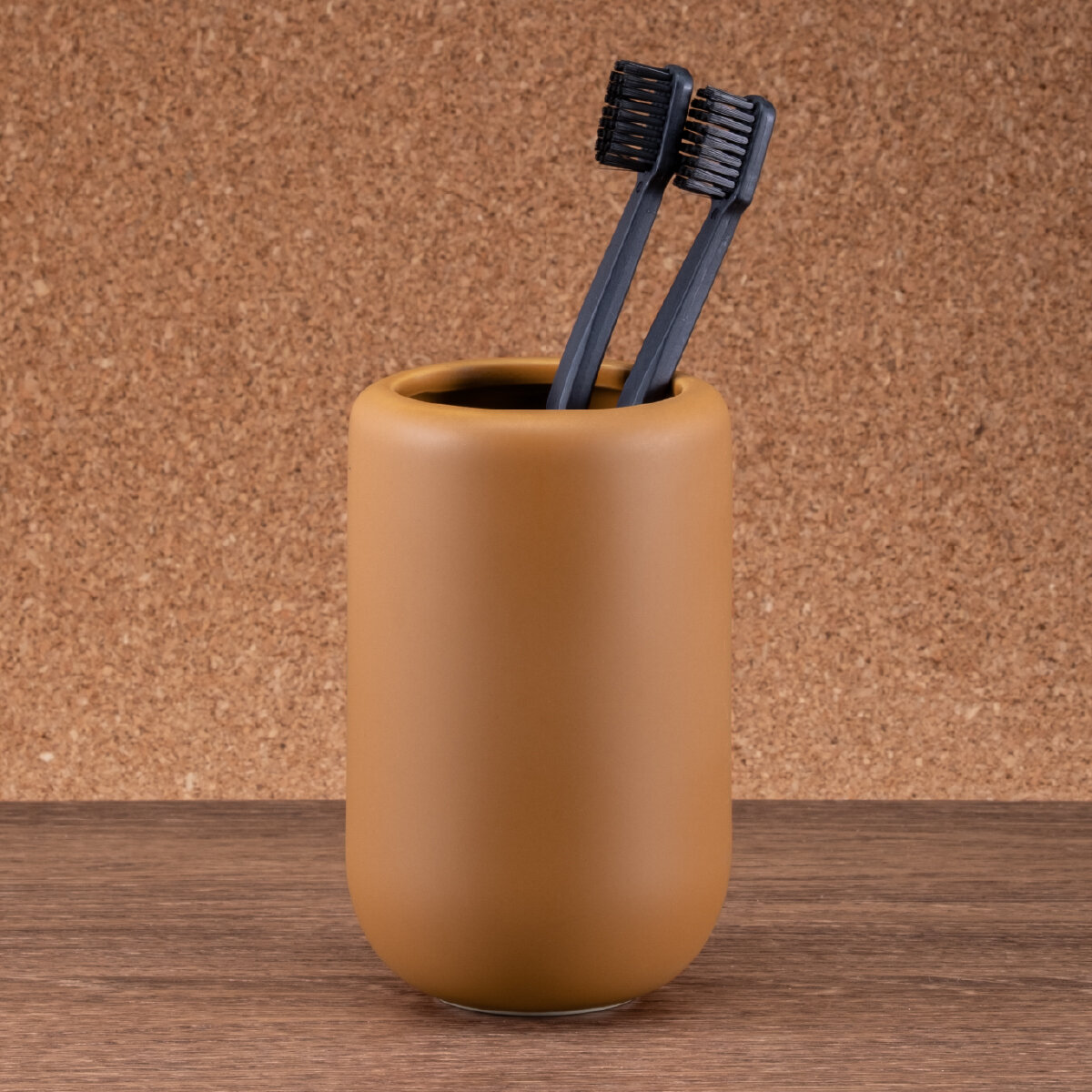 Стакан для зубных щеток керамический с покрытием soft touch, Terapy оранжевый