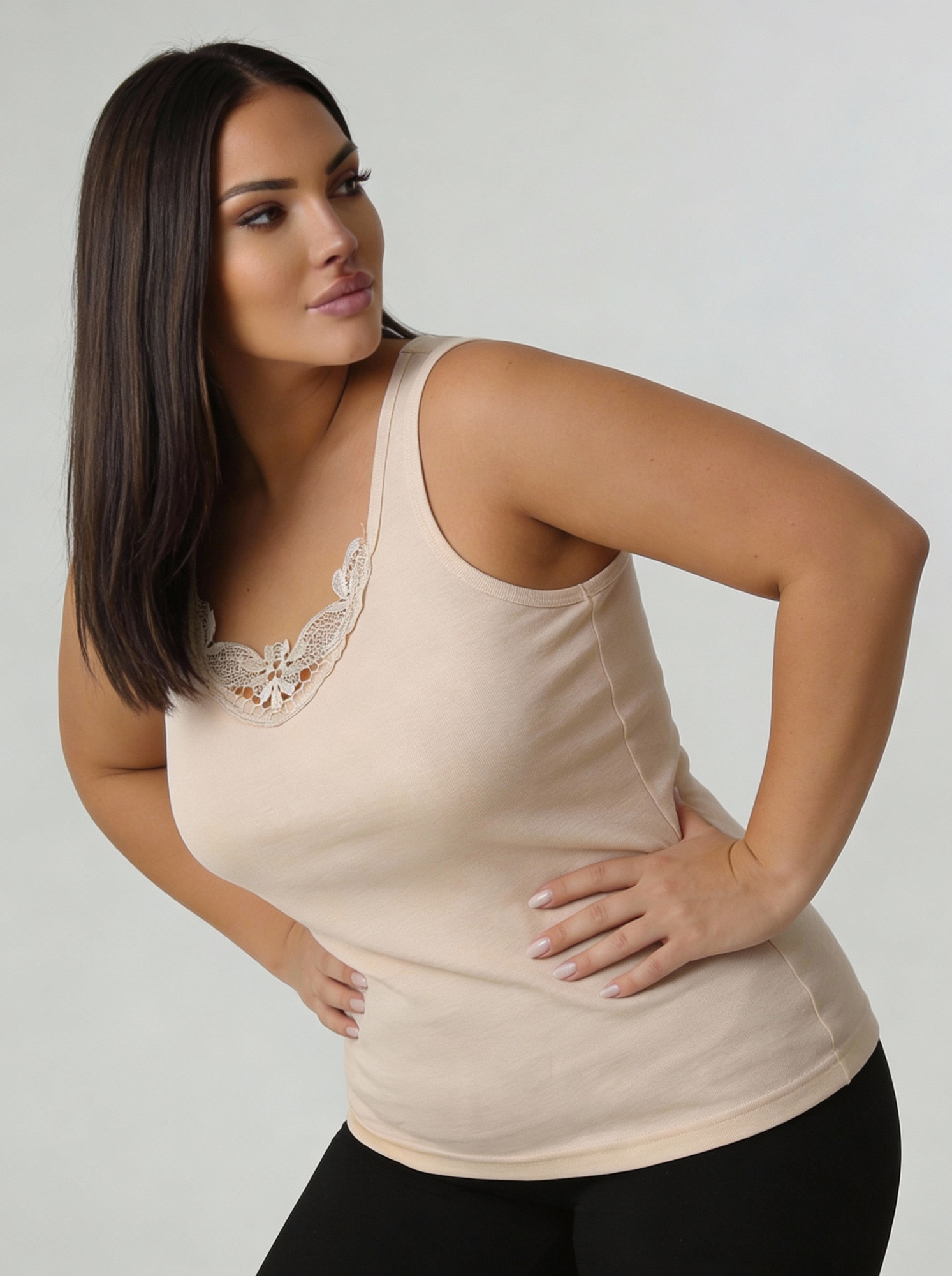 Майка бельевая 8002, размер 4XL, бежевый