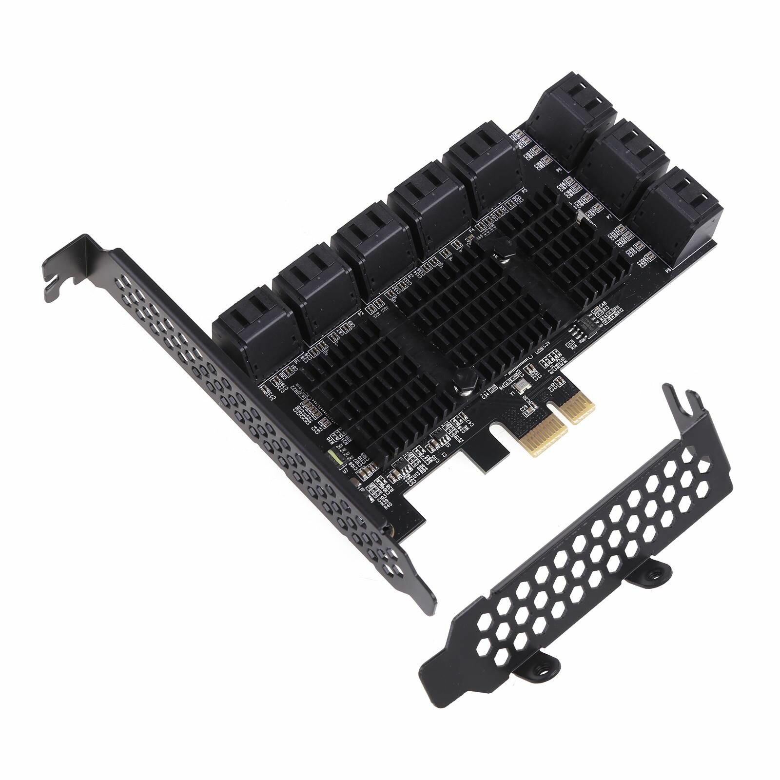 PCIe 1X to SATA 3.0 адаптер, 16 портов