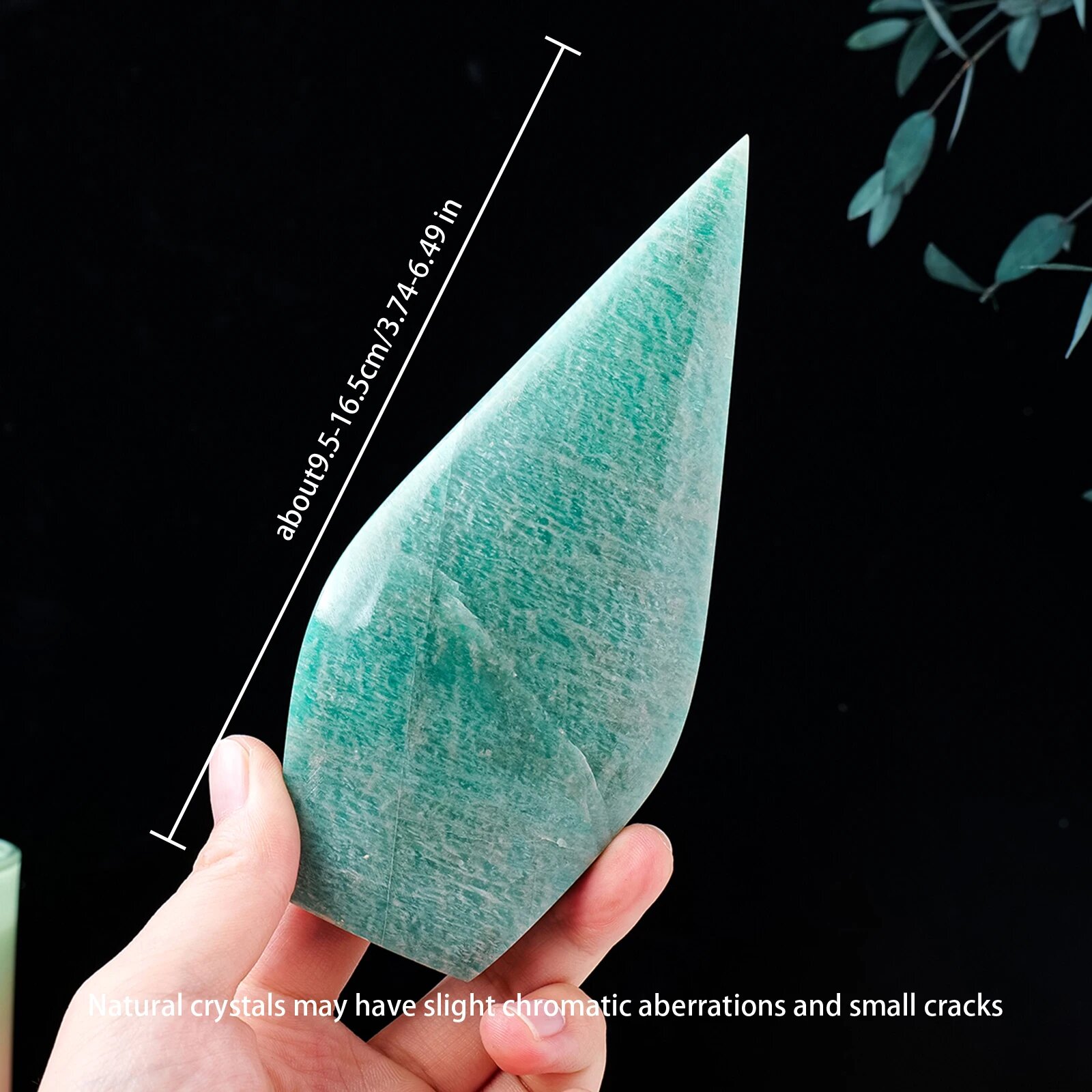 Натуральный Амазонит, кристалл, форма пламени, ручная резьба, Apengshi about 300-400g