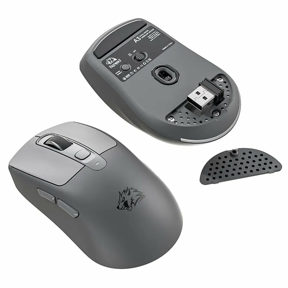 Milochic Мышь беспроводная Беспроводная игровая мышь, совместимая с Bluetooth Мышь с USB-приемником, серый