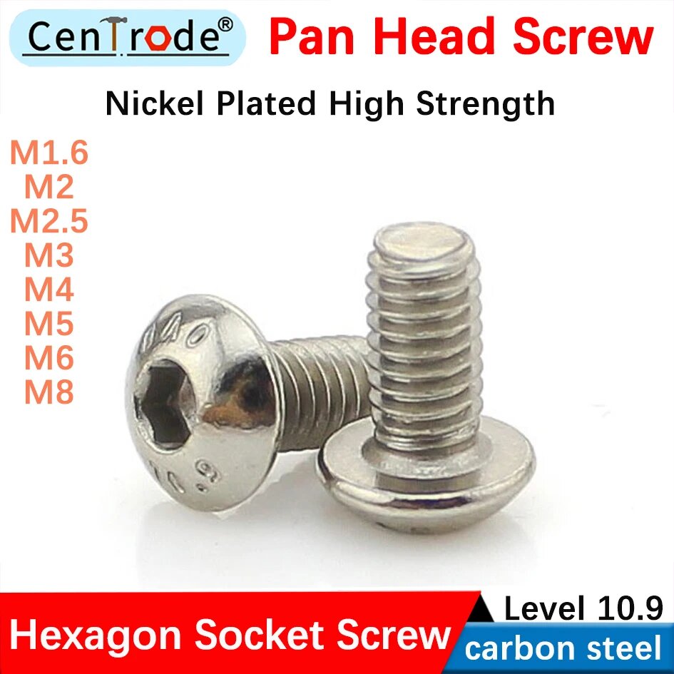 Винт M3x16 никелированный DIN7380 10,9 (40шт)