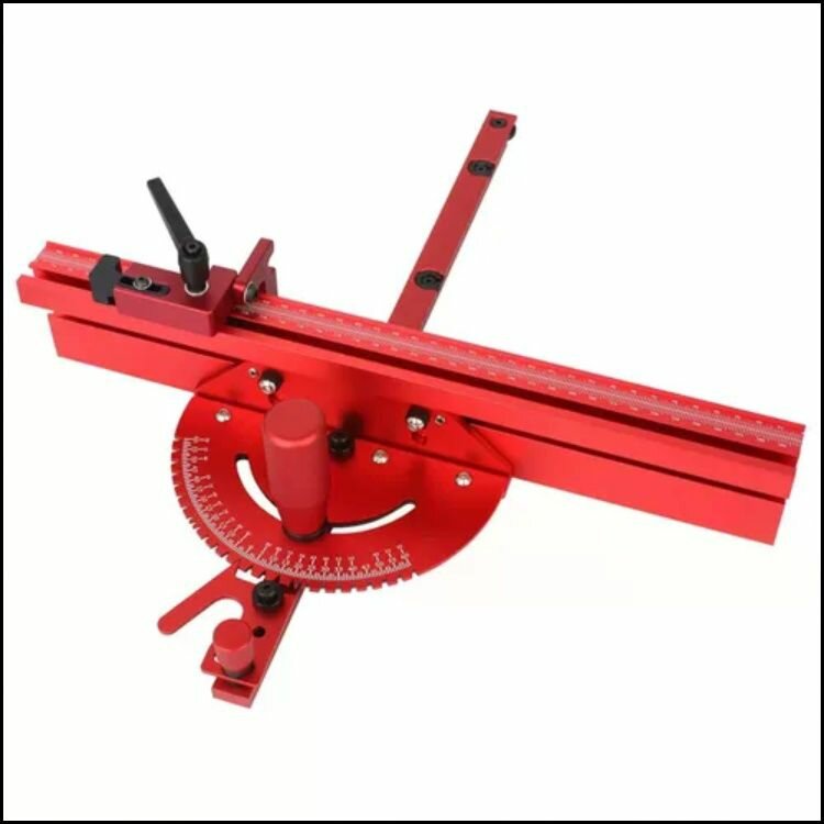 Комплект угловых упоров с направляющей для пиления и эксклюзивная линейка предоставляются для настольной пилы, фрезера или деревообрабатывающего верстака