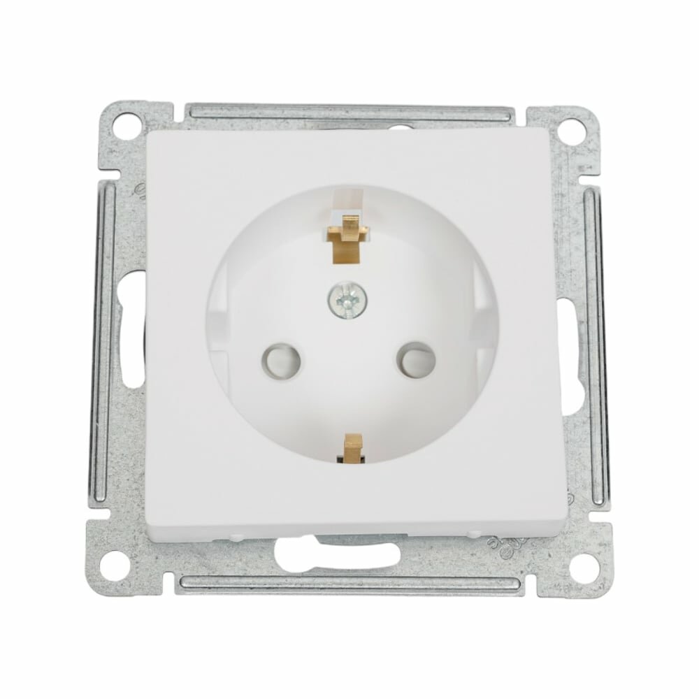 Механизм розетки Systeme Electric Atlasdesign лотос с заземлением со шторками, 16а, ATN001345