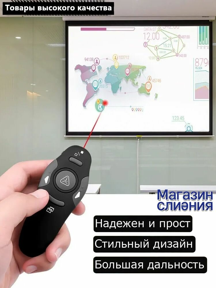 Кликер презентер беспроводной / пульт для презентаций /лазерная указка с USB приемником
