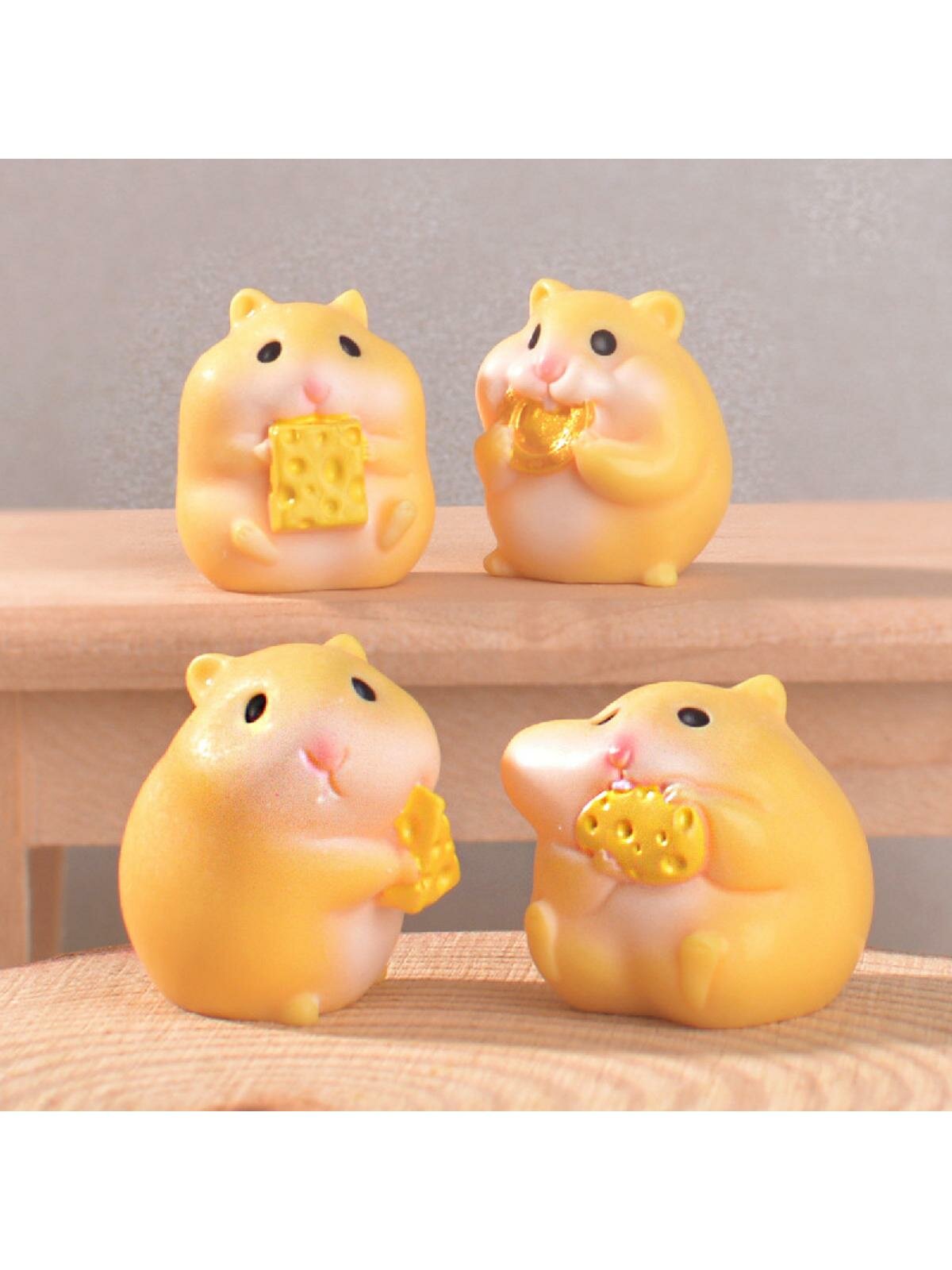 Садовые украшения Милые маленькие желтые фигурки хомячков Статуэтки животных хомячков