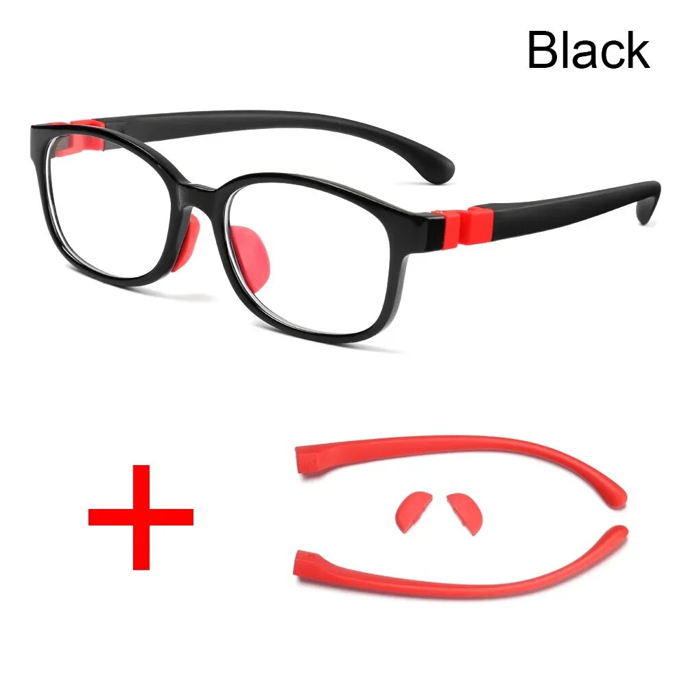Детские очки Black, квадратные, силиконовые