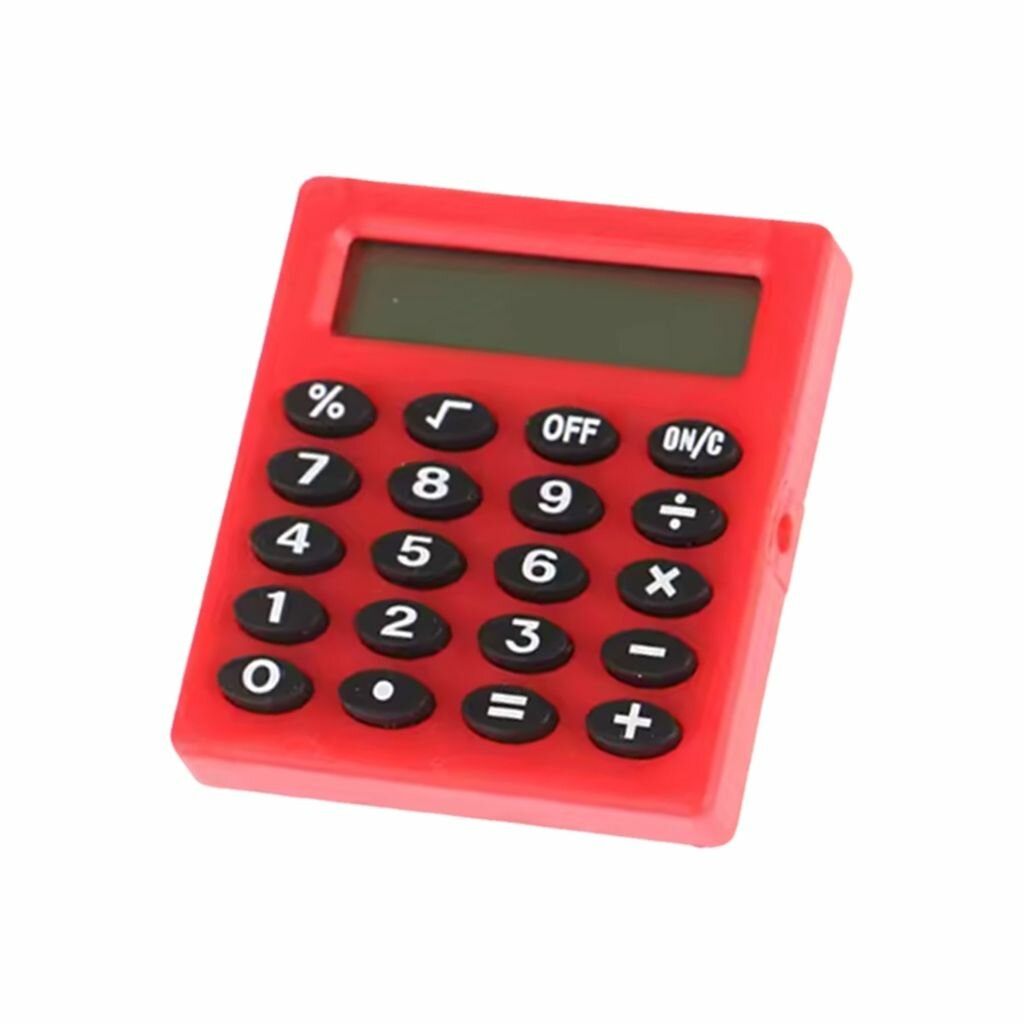 Маленький квадратный портативный карманный студенческий 8-значный компьютер-красный