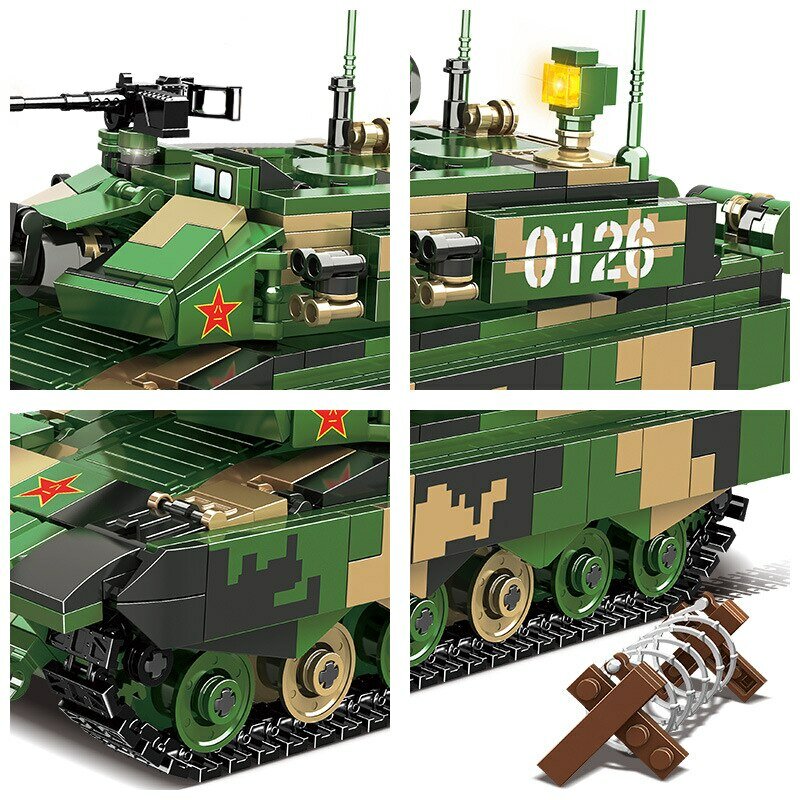 Военный Камуфлаж Танк Модель Строительный блок Перчатки Автомобиль Дети # 39; с Игрушки Вторая мировая война Немецкий и американский костюм армии бронетранспортивный блок (зеленый)