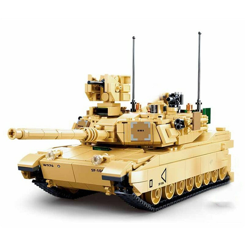 781PCS военный M1A2 Абрамс главный бойный танк блок набор MOC современная война строительство кирпич игрушка блок для детей (хаки)