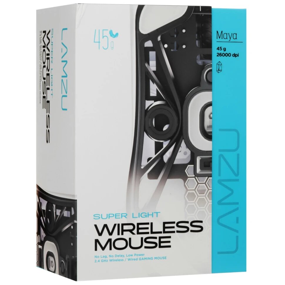 Мышь беспроводная/проводная LAMZU Maya белый, 26000 dpi, PixArt PAW3395