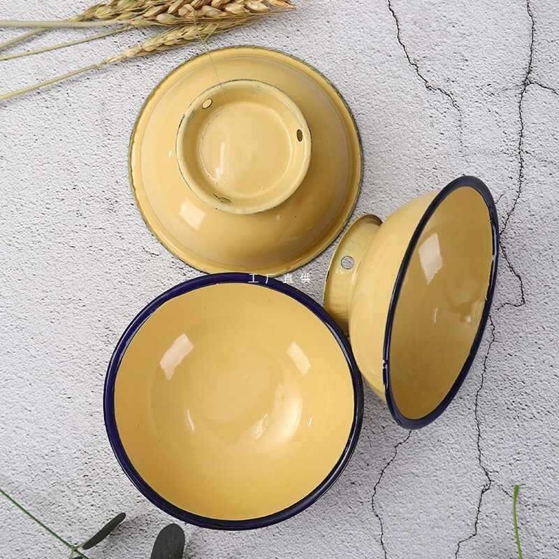 Оптовая продажа эмалированная посуда набор посуды тарелка чашка эмалированная чаша старомодный ностальгический ретро