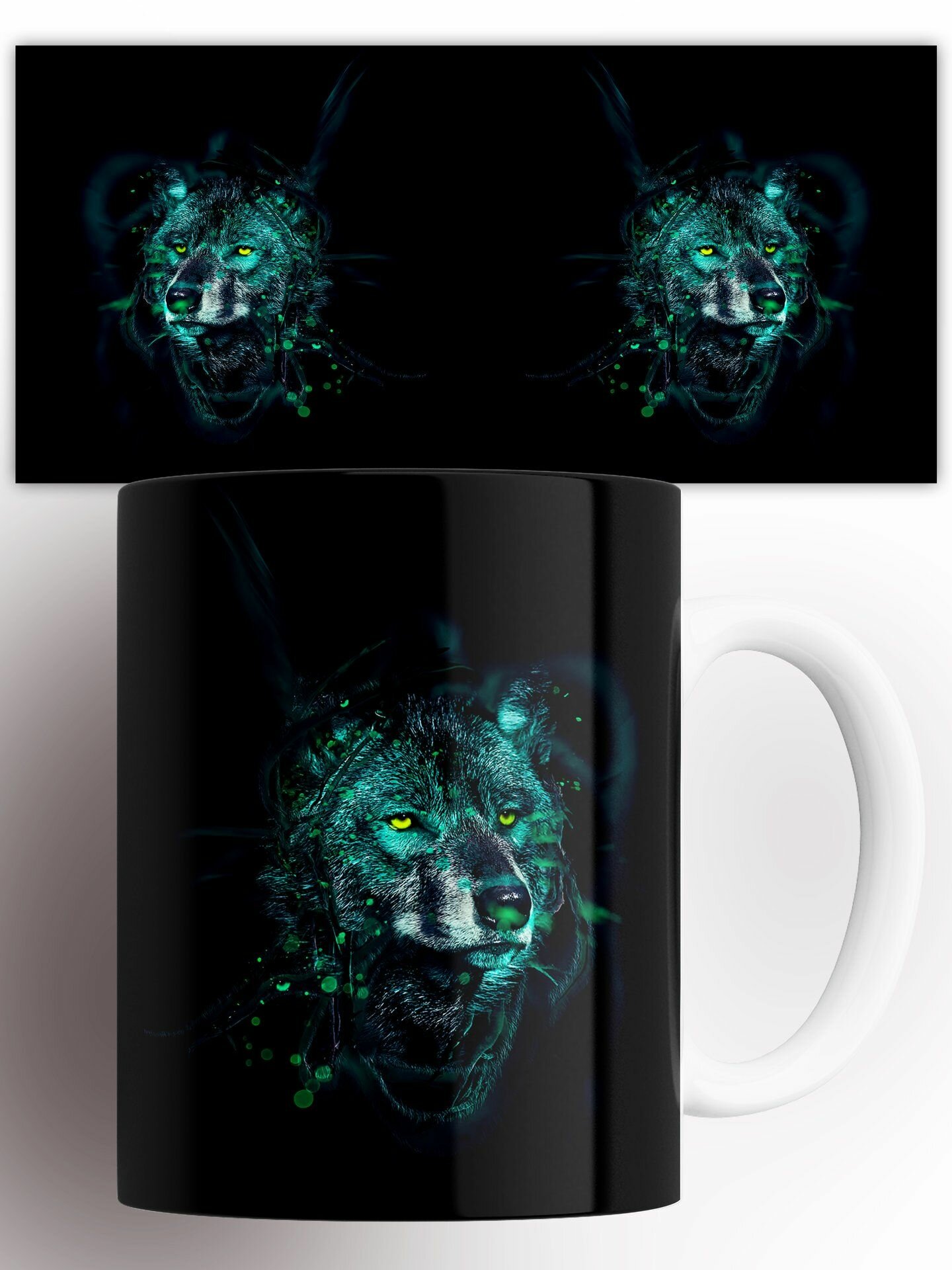 Кружка Волк неон 330 мл