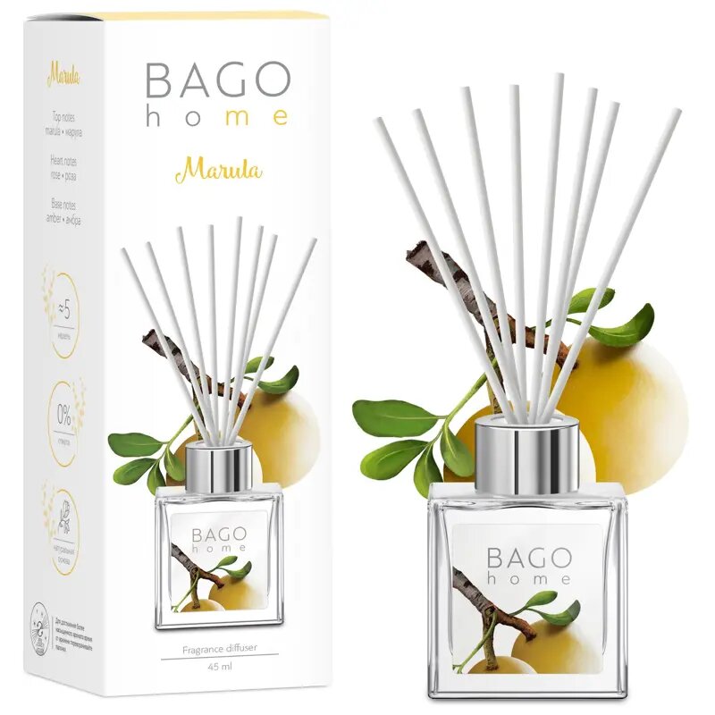 Ароматический диффузор Bago home Марула 45 мл, без спирта, Россия