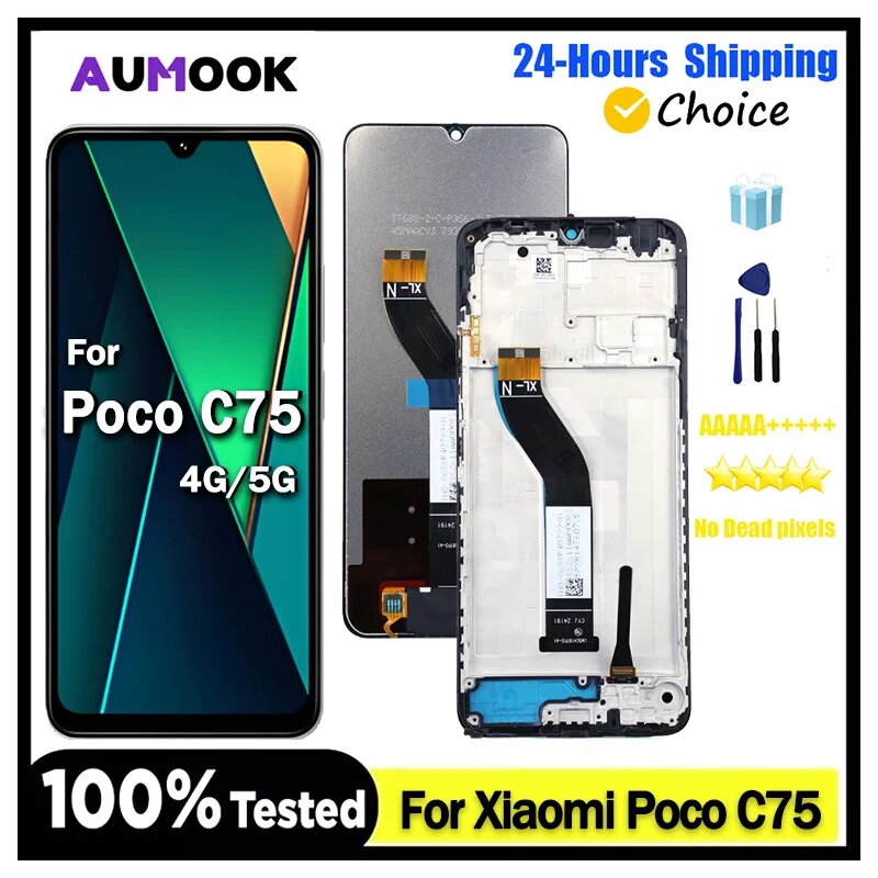 6,88-дюймовый дисплей для Xiaomi Poco C75 4G 2410FPCC5G, ЖК-дисплей, дигитайзер сенсорного экрана для Xiaomi Poco C75 5G MZB0IDJIN, ЖК-дисплей