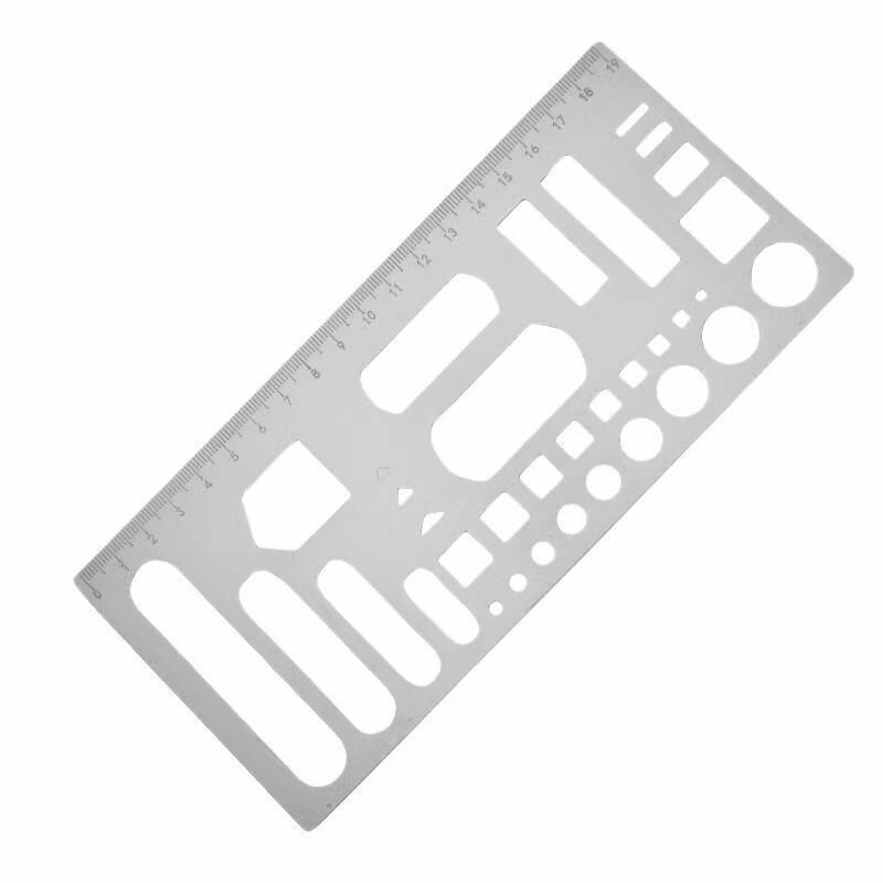 Металлическая прозрачная линейка для рукоделия с шаблонами рисования Нержавеющая сталь Многофункциональная линейка для