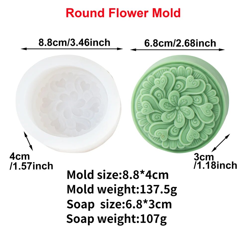 Форма для мыла Round Flower Mold, Flower Soap Mold 1