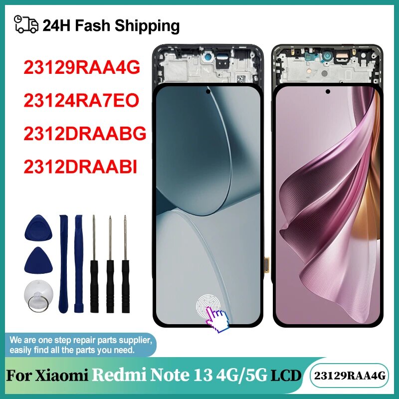 6,67 "ЖК-дисплей для Xiaomi Redmi Note 13 4G, ЖК-дисплей для Redmi Note 13 5G, ЖК-дисплей 2312DRAABI, замена экрана в сборе с дигитайзером