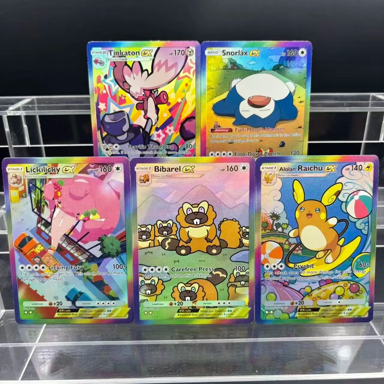 Коллекционная карта Pokémon ex Snorlax, Tinkaton, Lickilicky, Bibarel, Raichu, 5 шт.