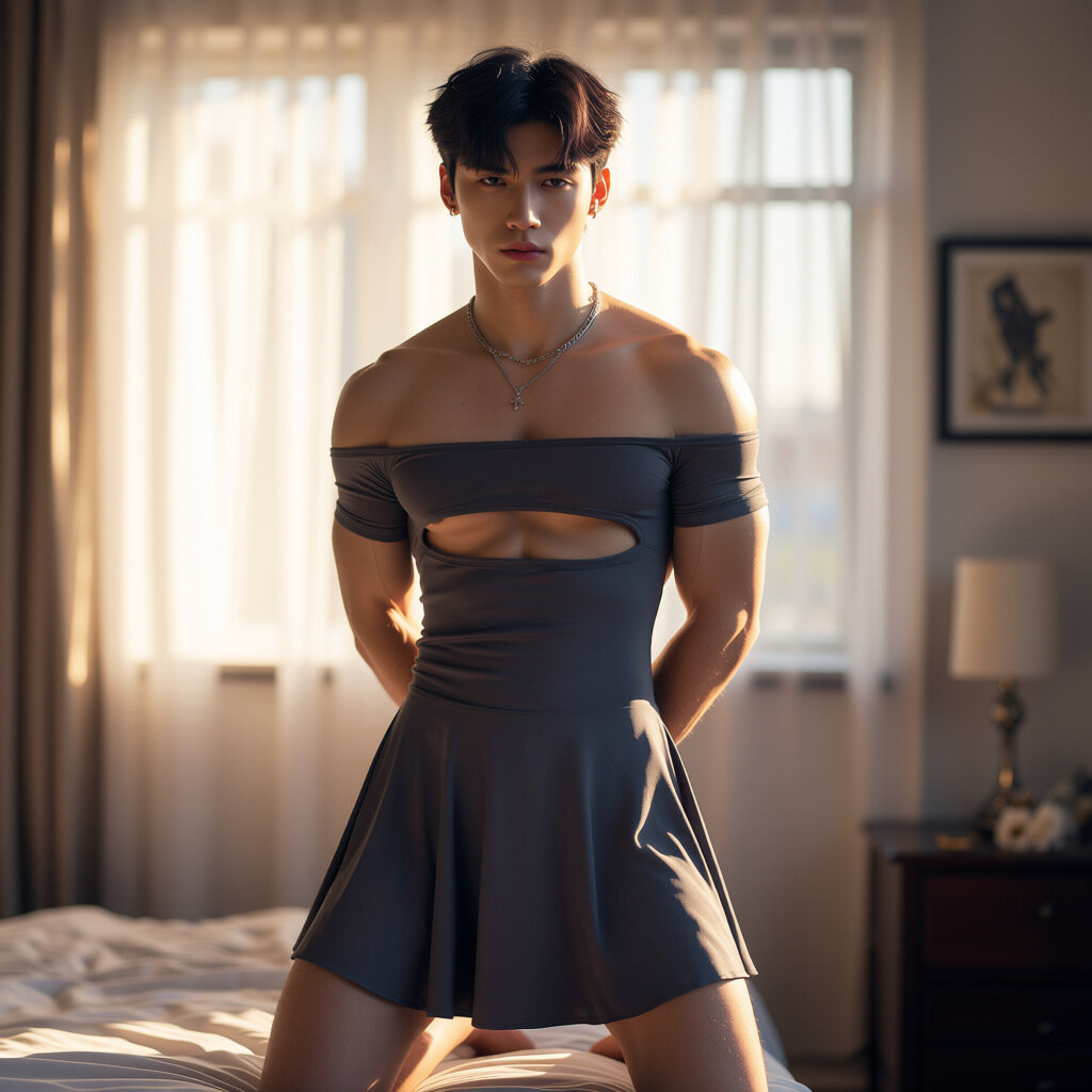 Эротическое нижнее белье больших размеров для мужчин, костюм горничной, не требующий снятия, красная шелковая униформа для пар, демонстрирующая воздержание и игривый стиль, размер: Один размер подходит всем