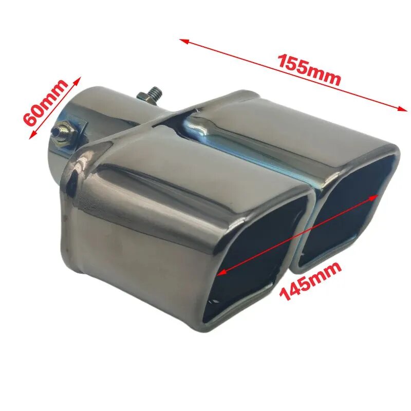 QMTI Глушитель, диаметр 60 мм, длина 165 мм арт. dual-square-str-black-60mm