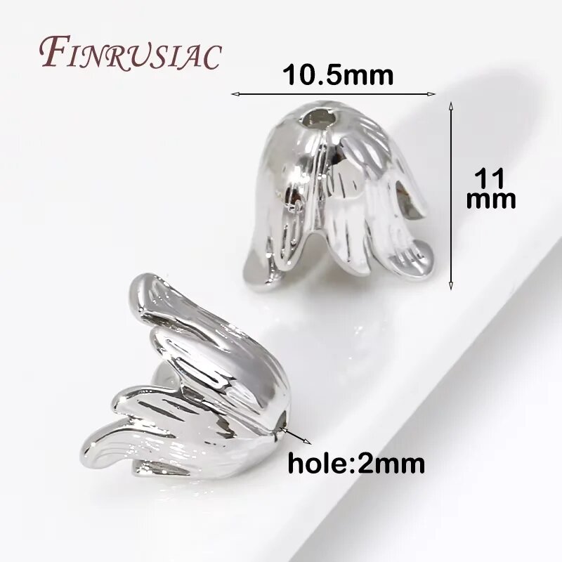 Золотые короны для браслетов FINRUSIAC, 6 штук 4 Pieces, Rhodium Plated