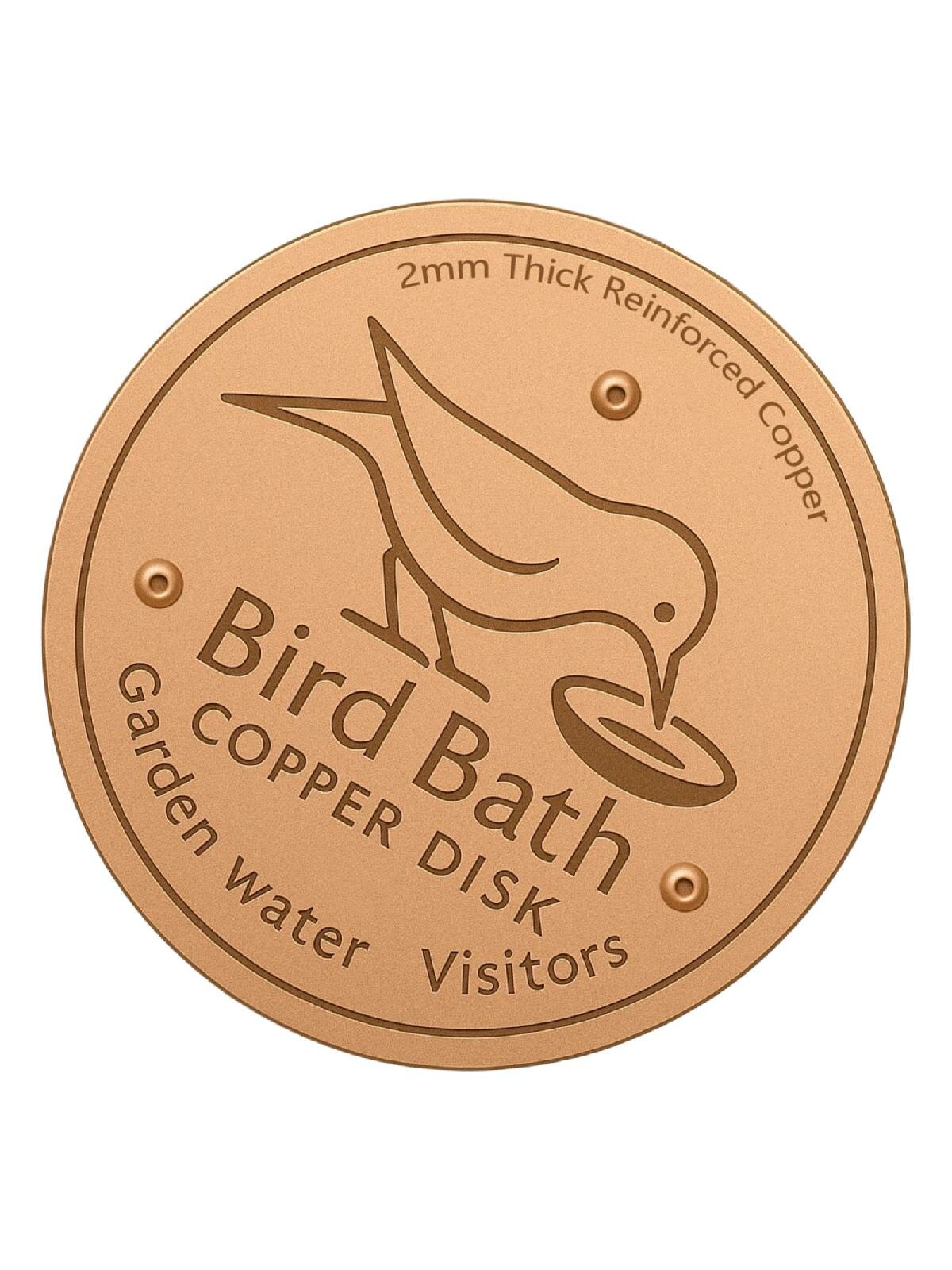 Эффективная очистка воды в купальне для птиц Медный диск увеличивает интервалы очистки