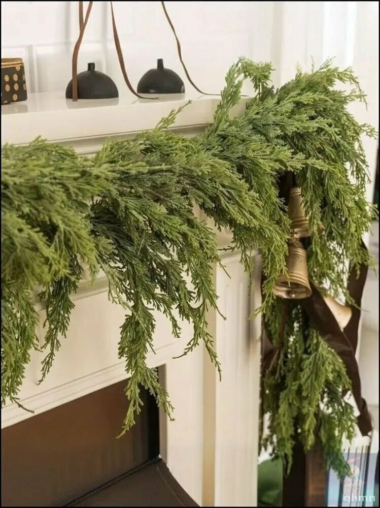 Искусственные ветви можжевельника для подвешивания над камином, 60 ответвлений